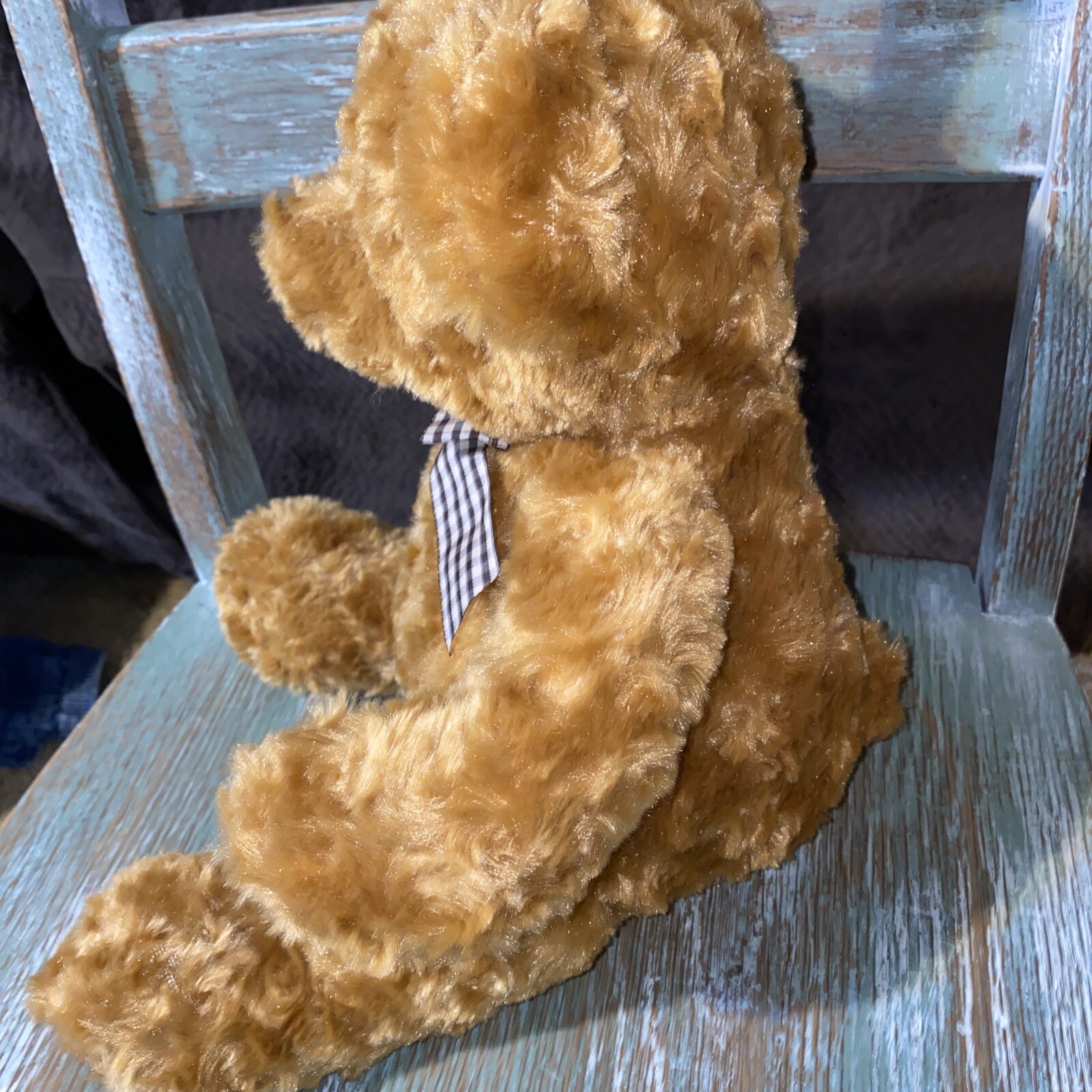 Cidco Brown 11” Teddy Bear Plush Stuffed Animal w/ Gingham Bow. Super ...