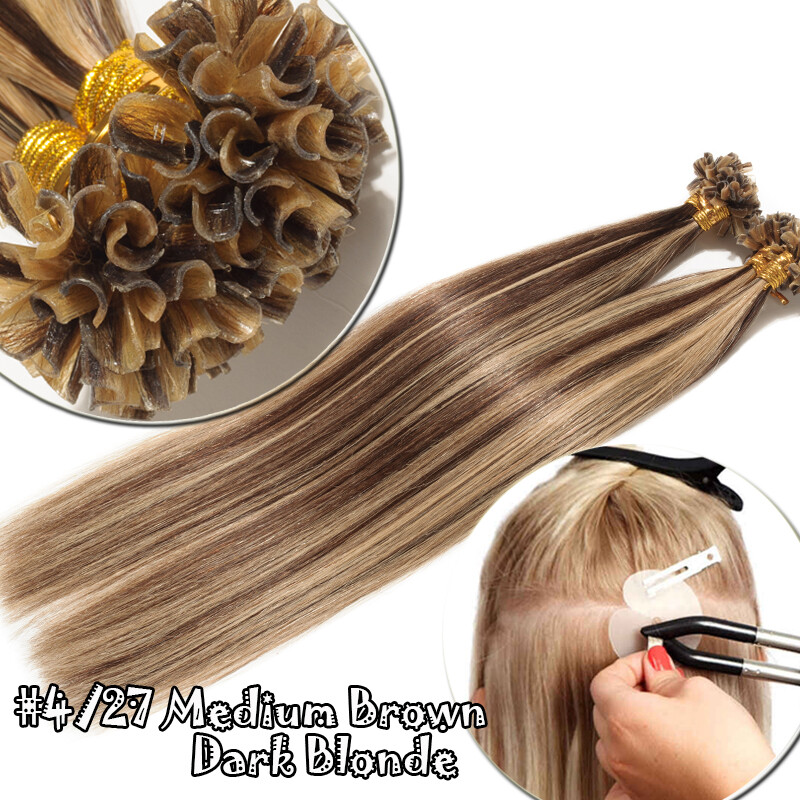 Russian Flat Keratin Tip Hair Pre Bonded Remy Human Hair Extensions