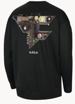 Nike Lebron Faze Clan Fleece Crew Sweatshirt Size Large Black Brand New ...
