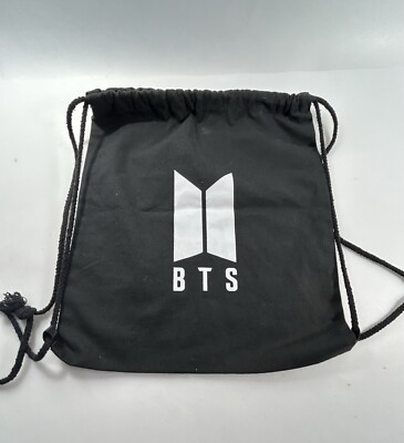 BTS Drawstring Backpack Black 16.5X13.5 | eBay