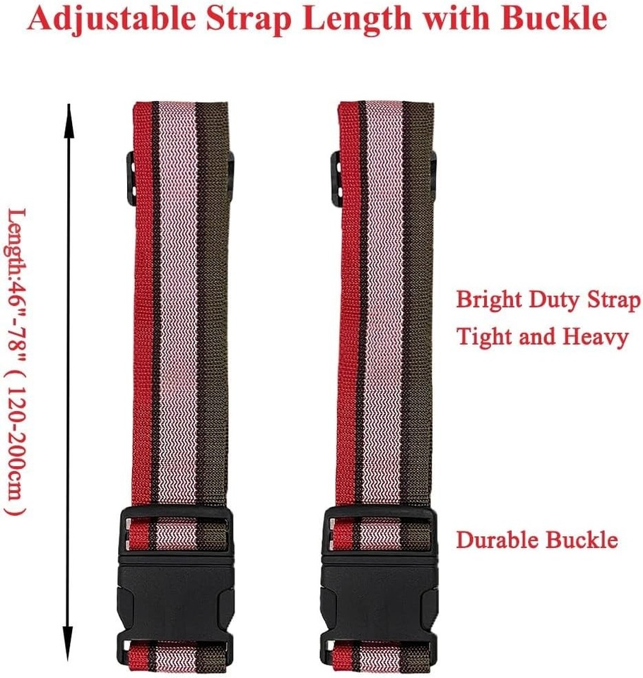 2 Pack Luggage Straps Adjustable Suitcase Belts Quick Release Buckle ...