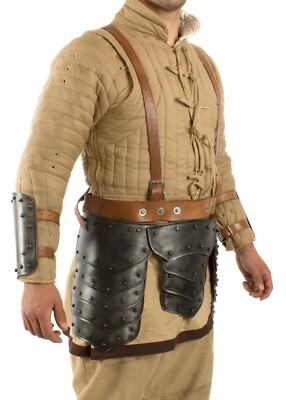 Medieval men Faulds and Tassets version Armour Steel Leather Sugarloaf ...