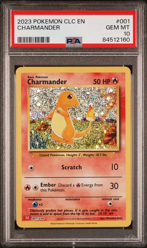 PSA 10 GEM MINT Charmander 001/034 CLC Classic Box Holo Rare Pokémon ...