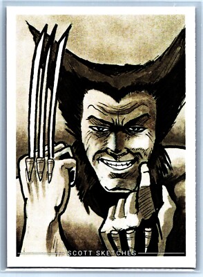 Wolverine X-men Sketch Card Scott Sketches Trading Card Print Fan Art ...