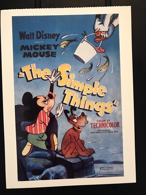 POSTCARD VINTAGE MICKEY MOUSE SHORT FILM POSTERS THE SIMPLE THINGS c ...