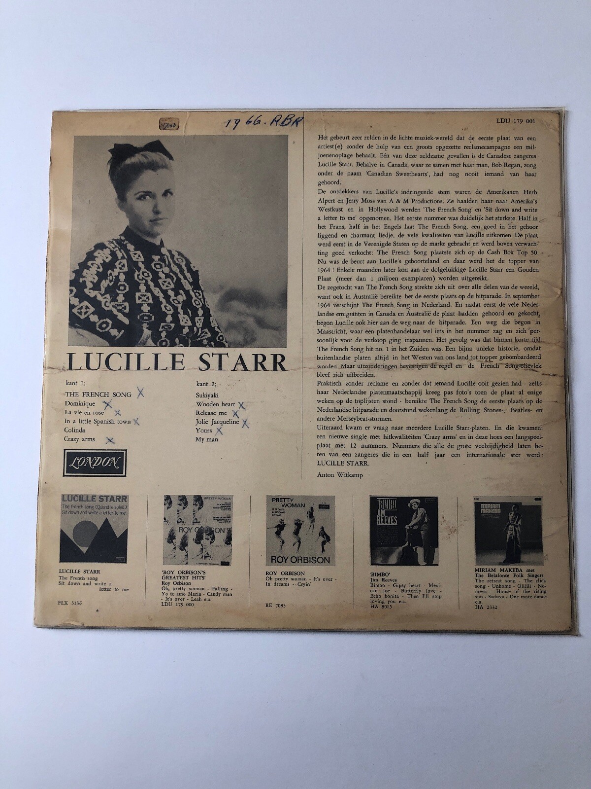LUCILLE STARR - THE FRENCH SONG - VINTAGE VINYL LP - LDU 179 001 | eBay