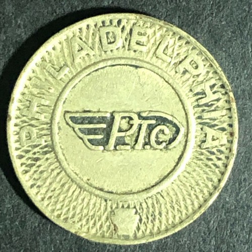 Brass G/F One Fare Transit Token Philadelphia Transportation Co. PTC ...