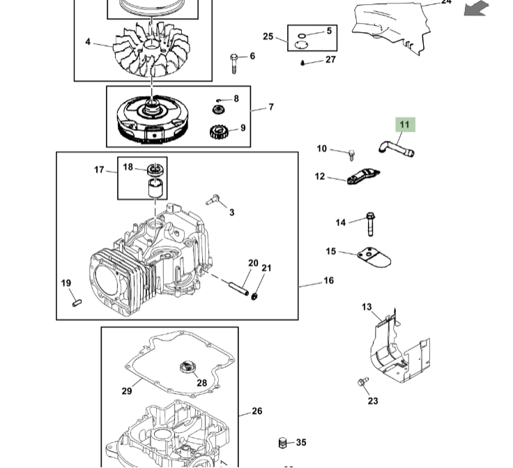 Genuine John Deere X126 Ride On Mower Engine Breather Tube MIU11682 | eBay