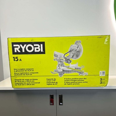 New Ryobi TSS103 10" Corded Sliding Compound Miter Saw with A18MS01G ...