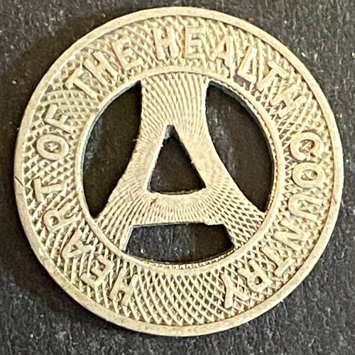Albuquerque Bus Co. "Health Country" Transit Token 16mm VGC Hanging "A ...