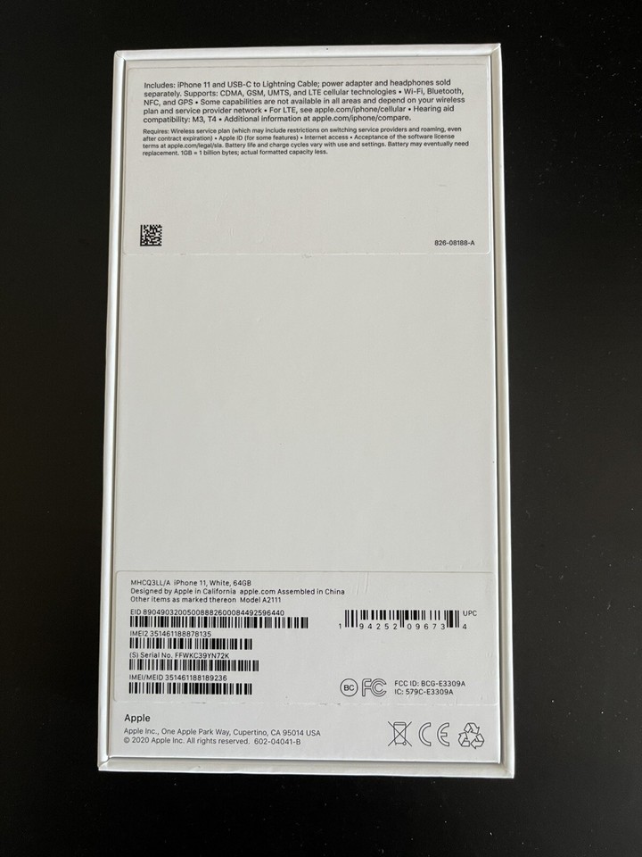 Apple iPhone 11 Box Original Retail Packaging White - Box Only | eBay