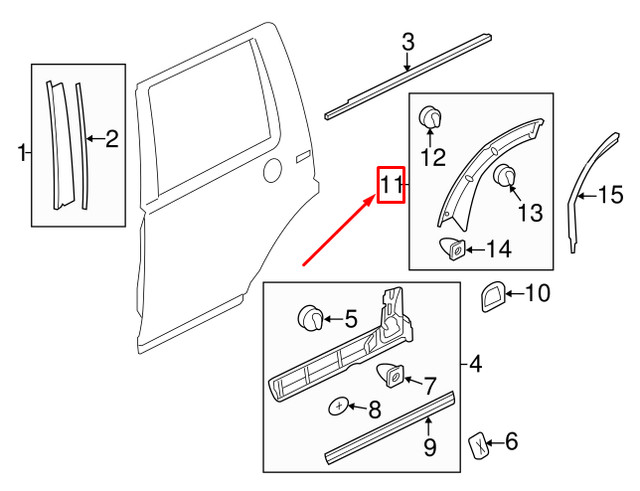 Land Rover Discovery 4 L319 Rear Left Wheel Arch Molding LR010628 OEM ...