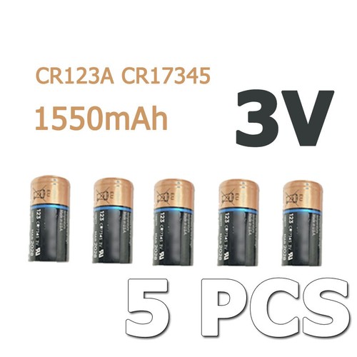 5 PCS 3V 1550mAh DL/PL/CR123A CR17345 Battery Non-rechargeable For ...