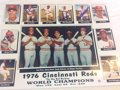 1976 Cincinnati Reds Big Red Machine Auto 8x10 Photo Concepcion Gullett ...