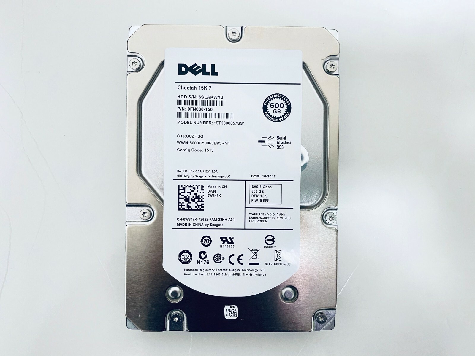 Dell W347K 600GB 15K 6G 3,5 " SAS HDD Festplatte 9FN066-150 0W347K ...