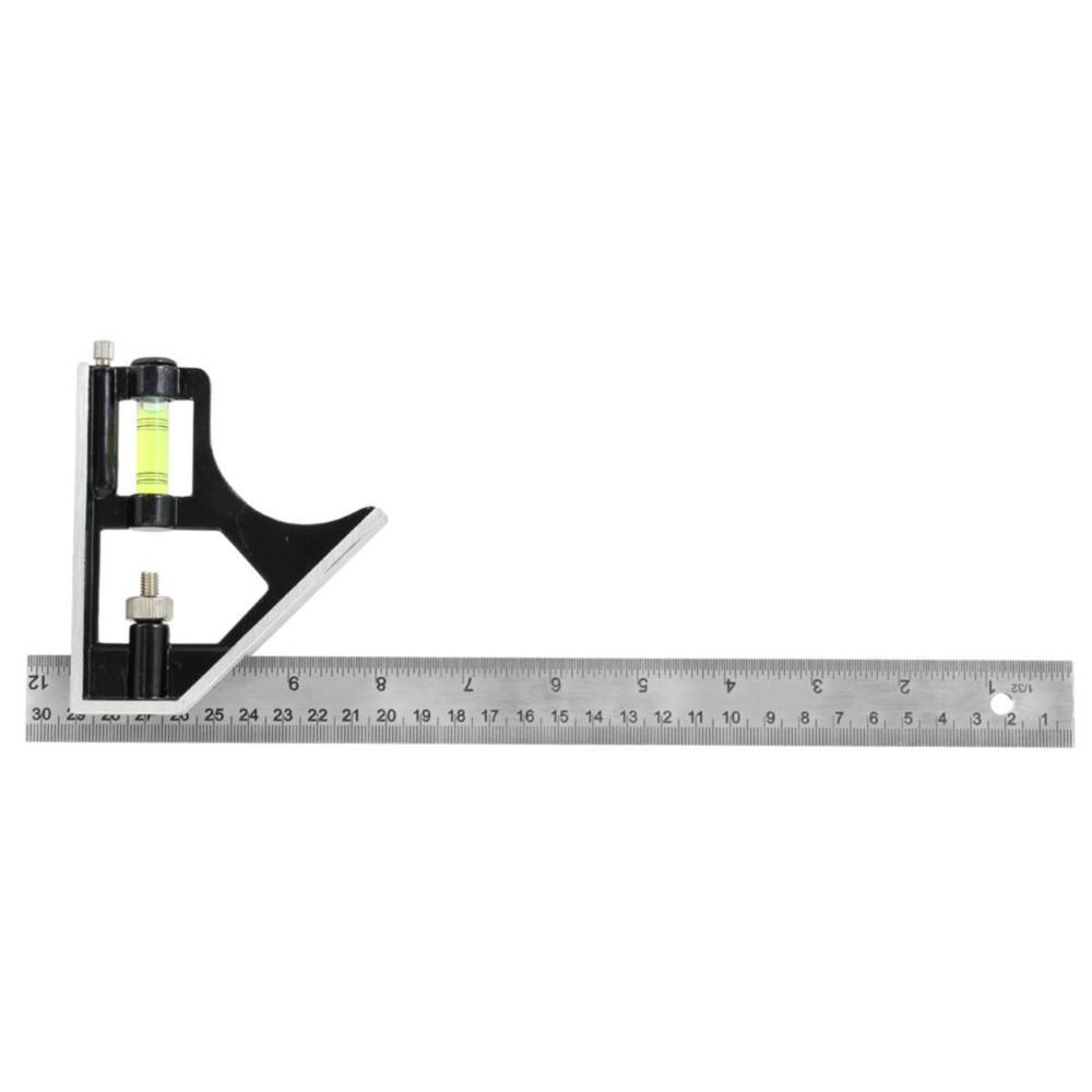 Dekton 12" 30cm Combination Set Square Gauge Spirit Level Protractor ...