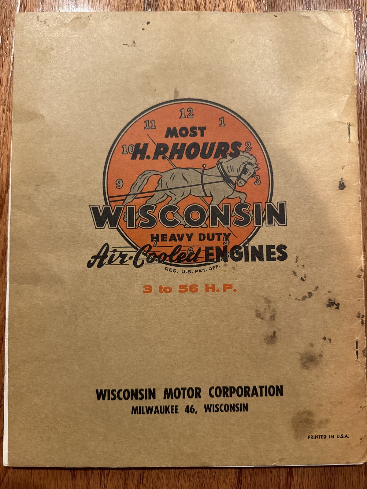 Vintage Wisconsin Engines Models ACN, BKN Instruction Book and Parts ...