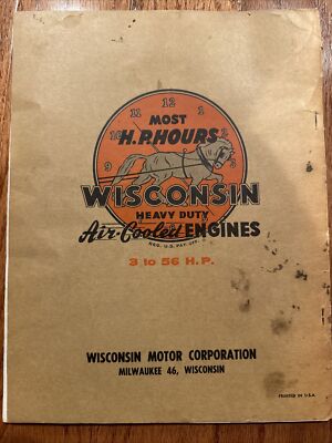 Vintage Wisconsin Engines Models ACN, BKN Instruction Book and Parts ...