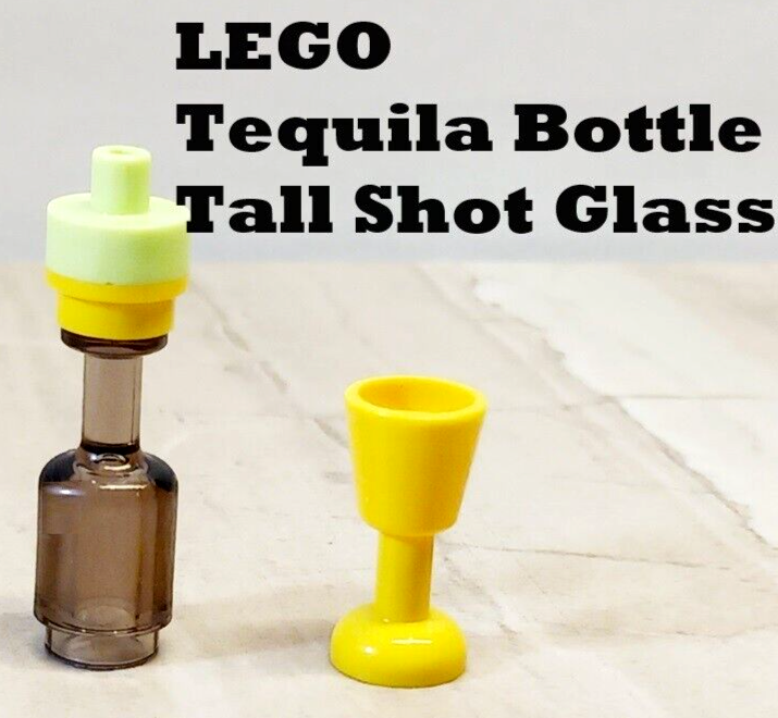 New LEGO Drink Bottle Pour Spout Tall Shot Glass Tequila Set Yellow ...