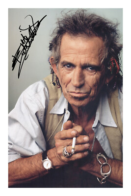 Keith Richards Signed Autograph A4 Photo Print Music Band The Rolling ...
