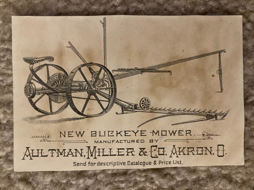 New Buckeye Mower Aultman Miller And Co Akron Ohio Victorian Ad Trade ...