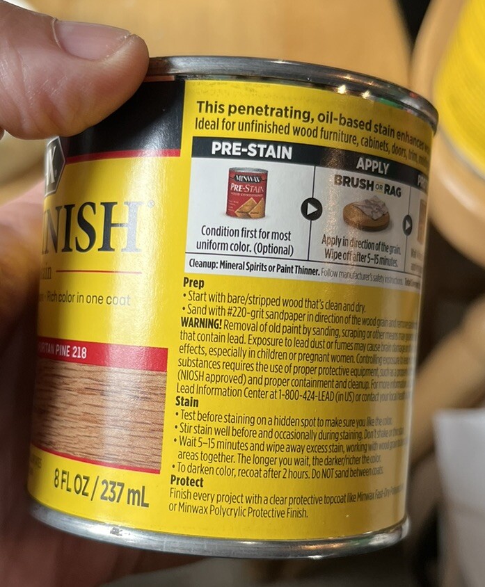 MINWAX 218 Puritan Pine Oil Based Wood Stain 1/2 Pt Small Can 8 Oz. New ...