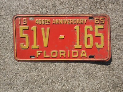 1965 Florida License Plate Holmes County Chevrolet Chevy Dodge Ford 51 ...