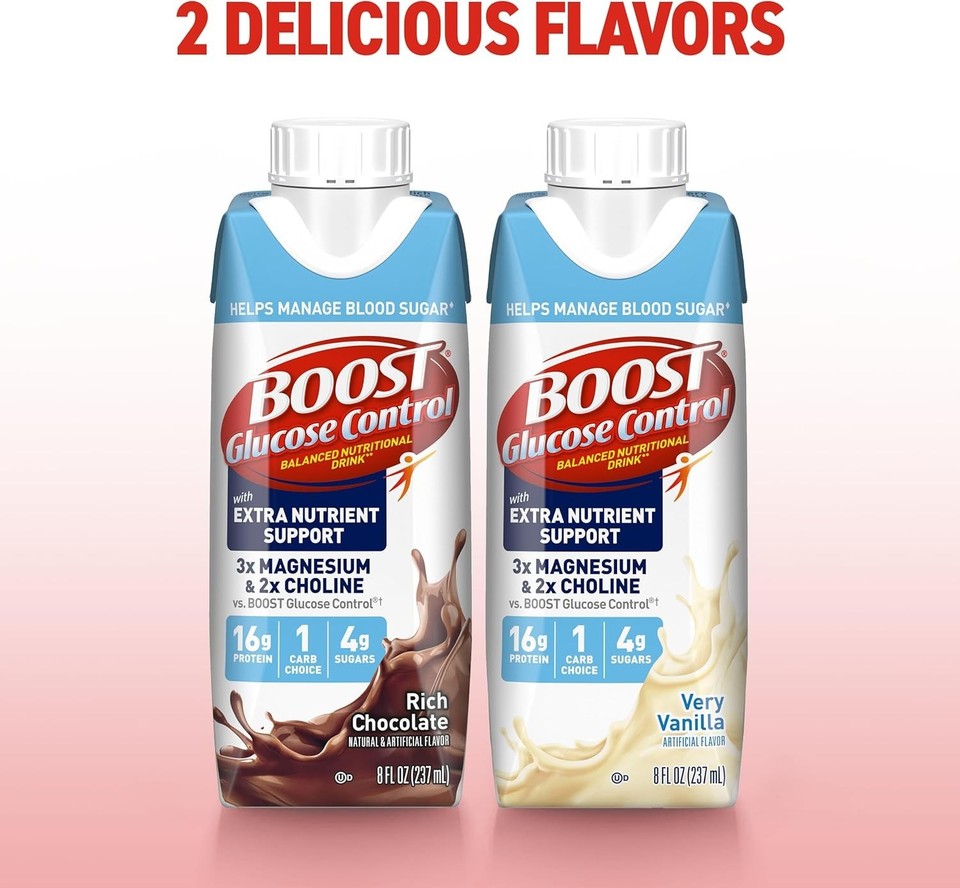BOOST Glucose Control Nutritional Drink Rich Chocolate 8oz – 24 Pack | eBay