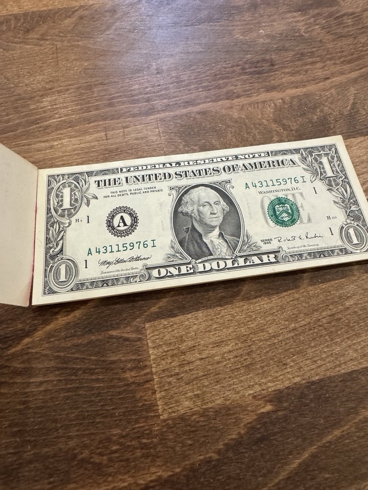 Vintage First Century Bank Scratch Pad $1 Bills, 25 Consecutive Notes ...