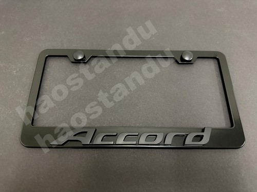 1xBlackAccord 3D Emblem BLACK Stainless License Plate Frame RUST FREE ...