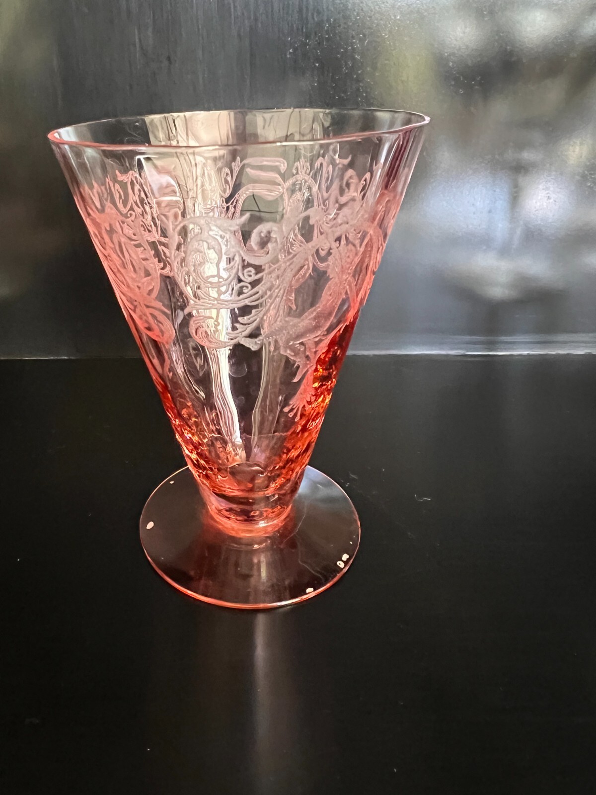 RARE - Central Glass Works Pink Morgan Fairy / Etched Fine Crystal ...