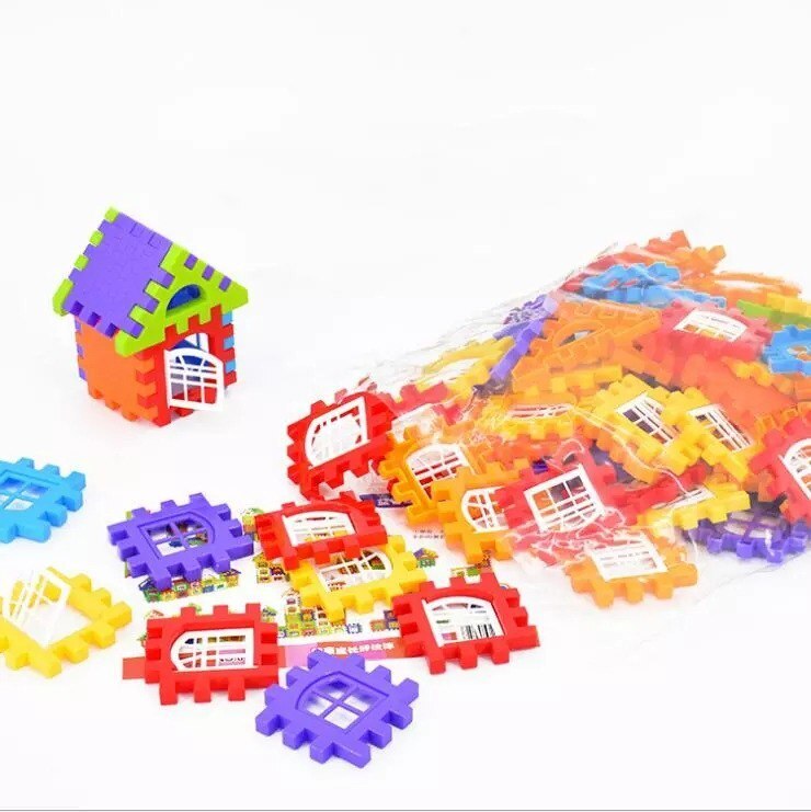24pcs House Spelling Puzzle Plastic Colorful Educational Building ...