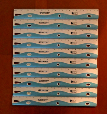 Lot of 10: Westcott Wave School Ruler with Antimicrobial Protection, 12 ...