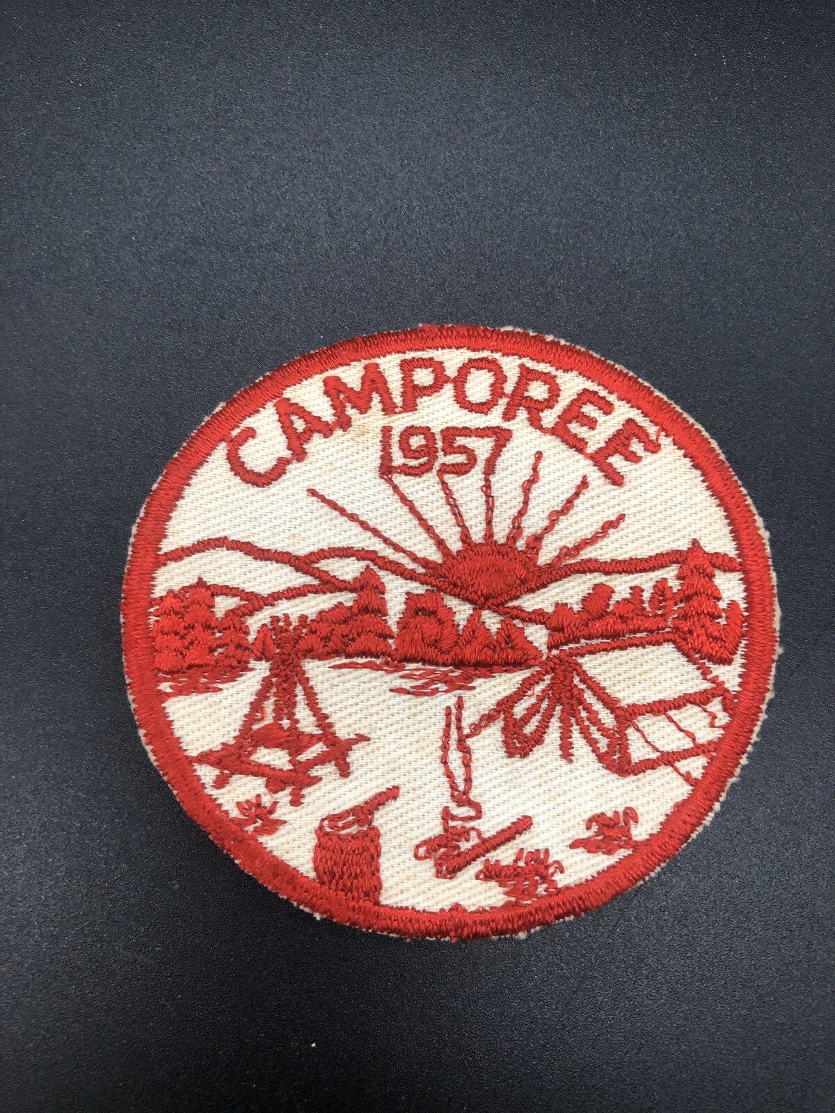 Vintage 1957 BOY SCOUTS OF AMERICA Camporee Badge PATCH Generic BSA Camp Twill | eBay