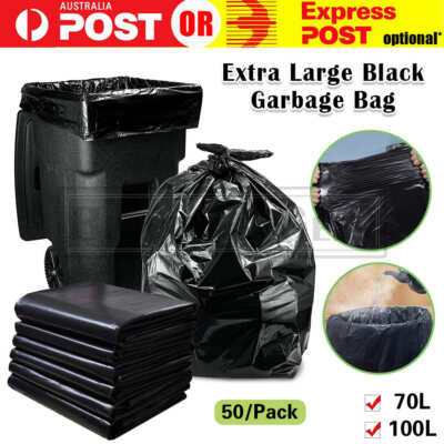 Garbage Bags Black Heavy Duty Premium Home Industrial 70L/100L Bin ...