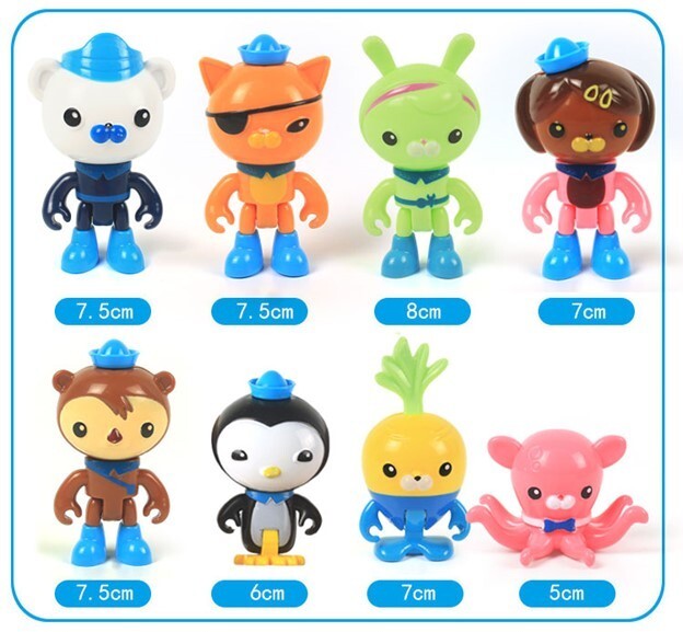 SET 8 OCTONAUTS CHARACTER FIGURES CAKE TOPPER Captain Barnacle Kwazii ...