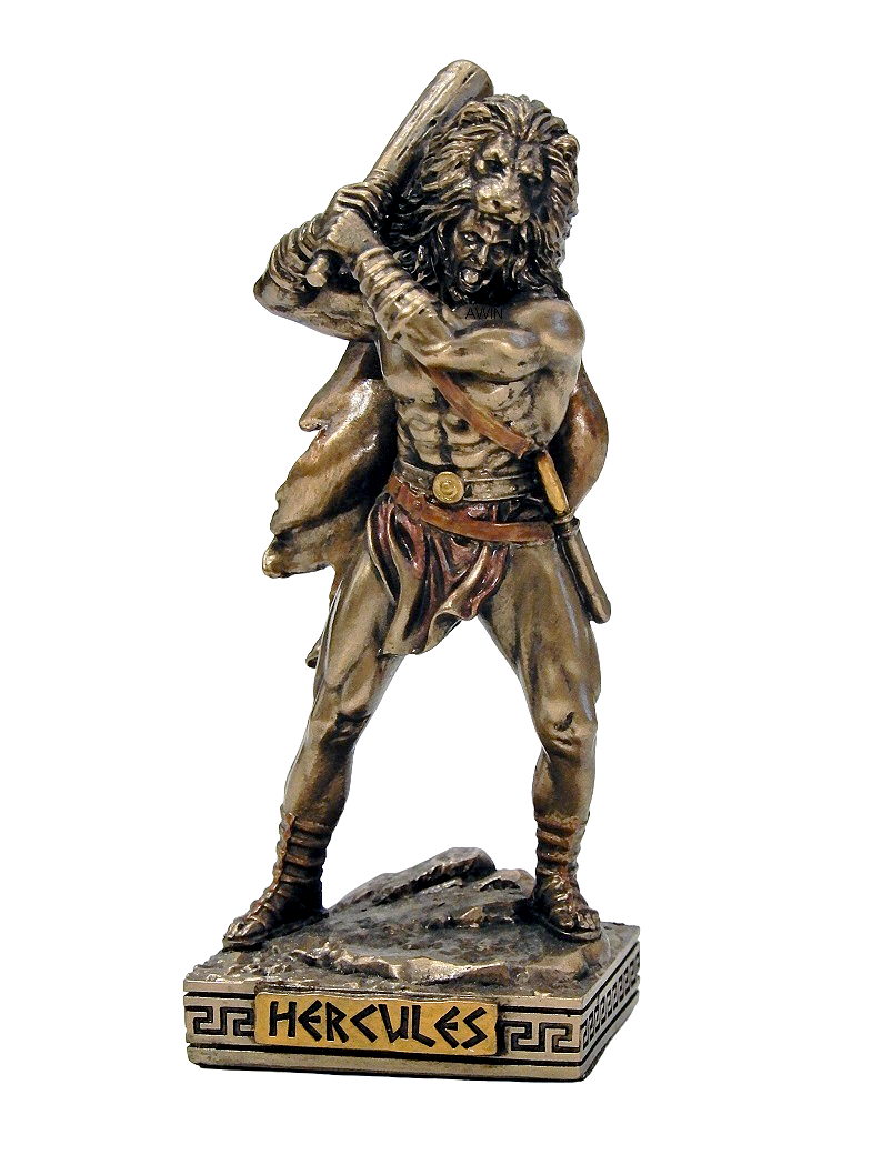 Hercules, Heracles in a lion's skin, hero of the Greeks and Romans ...