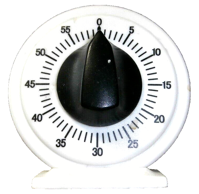 KITCHEN WIND 1 HR TIMER SMALL WHITE COUNTER TOP TICKING LOUD WITH LONG ...