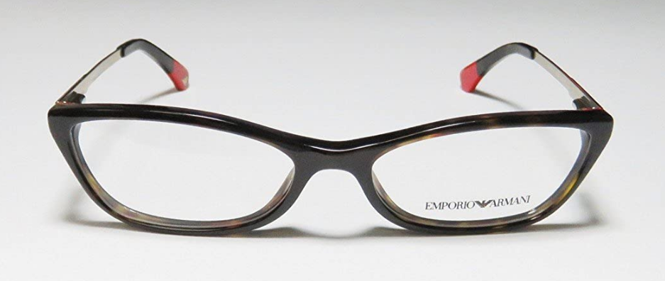 Emporio Armani Designer Eyeglasses EA3014 5026 Havana/Red Demo Lens 52 ...
