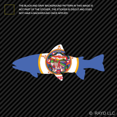 Minnesota State Shaped Trout Sticker Die Cut Vinyl MN fly fishing fish ...