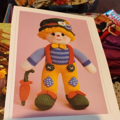 Jean Greenhowe Toy DK knitting patterns ~ Clown + Scarecrow | eBay
