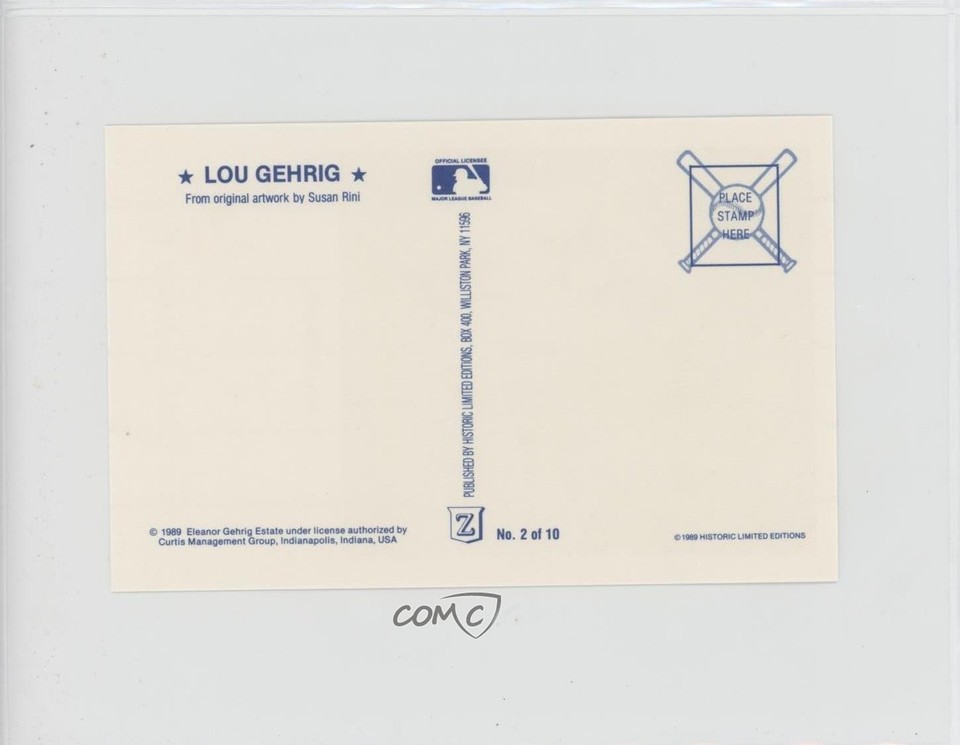 1990 Susan Rini Lou Gehrig Postcards Lou Gehrig #2 HOF | eBay