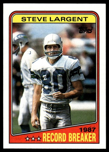 1988 Topps Steve Largent NM Seattle Seahawks #3 Tulsa Golden Hurricanes ...