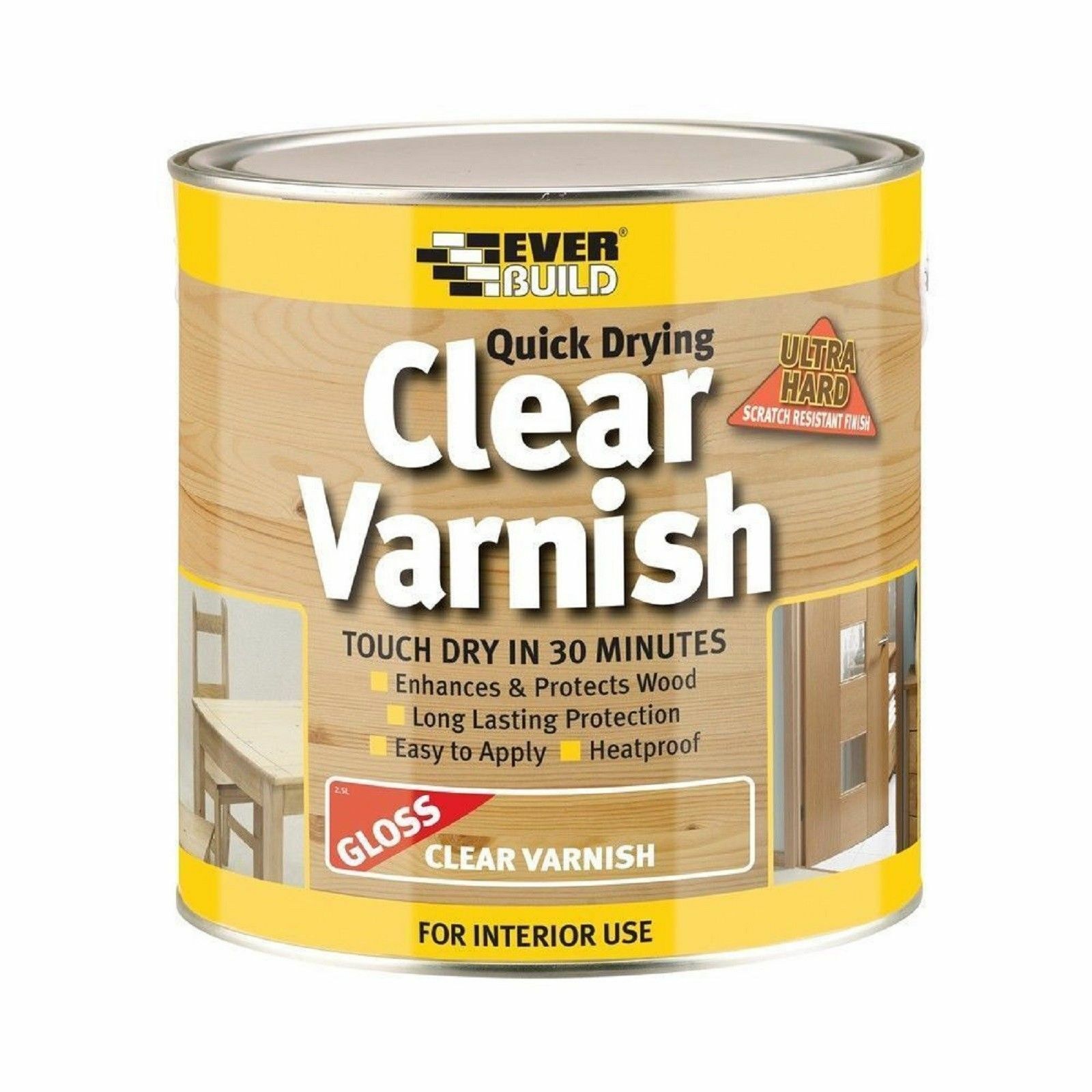 250ml / 750ml Scratch Resistant Quick Dry Clear Varnish Gloss Matt ...