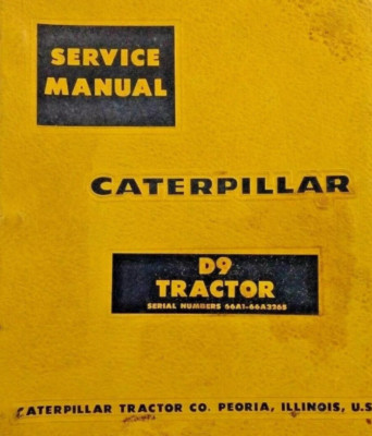Caterpillar D9 Tractor Service Shop Repair Manual 66A1 66A3265 Form ...