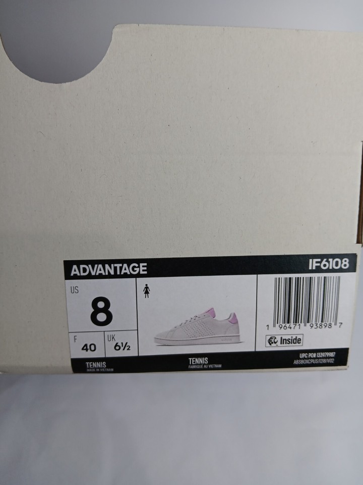 New Adidas Women's Advantage Tennis White Sneaker Shoes IF6108 Size 6.5 ...