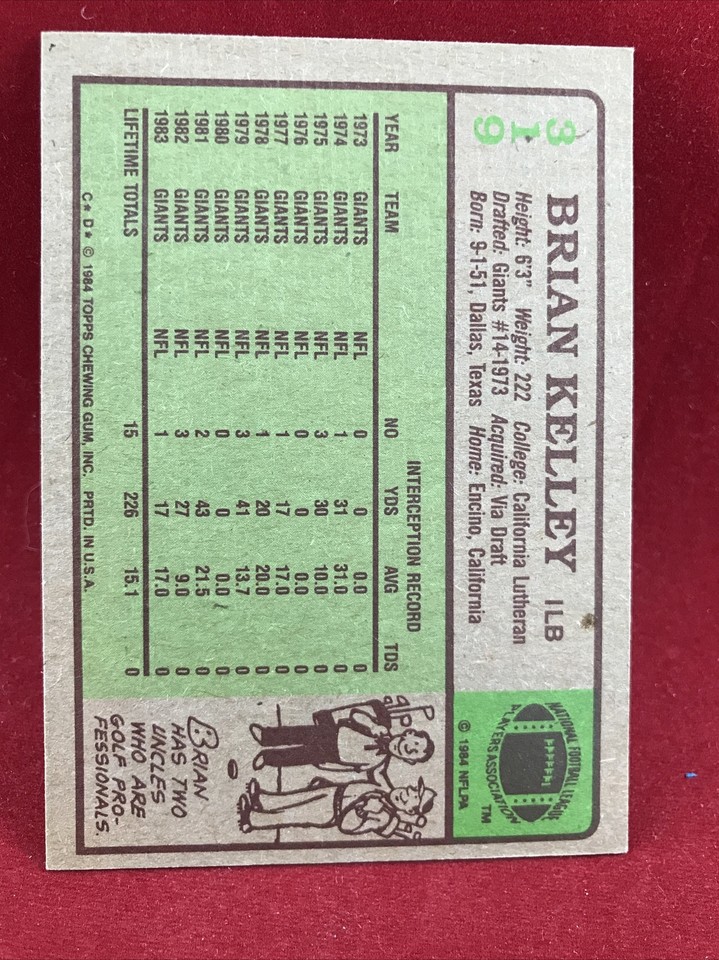 Brian Kelley -California Lutheran- New York Giants Autographed Card | eBay