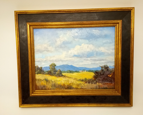 Nancy Knowles original oil painting landscape with red barn signed ...