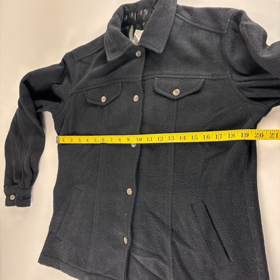 Columbia Womens Med Wool Shirt Shacket Black Lightweight Warm Vintage ...