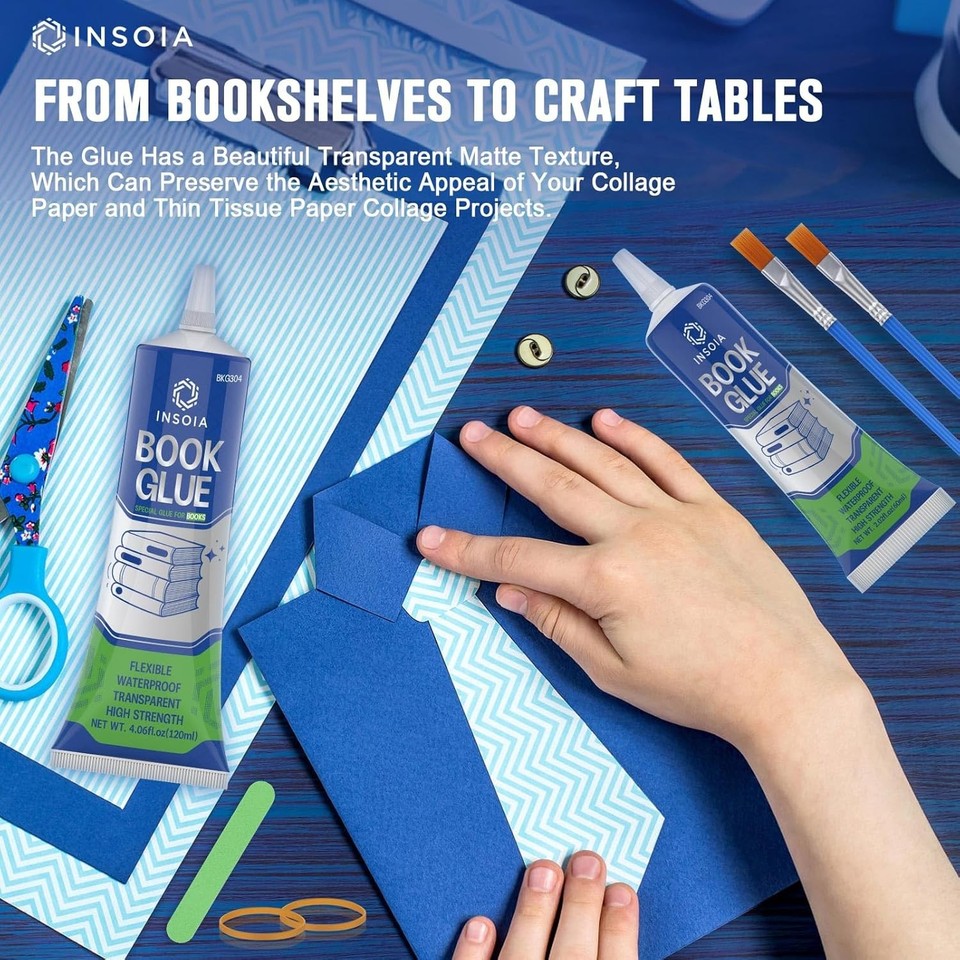Book Glue, 15ML x 2 Book Adhesive, Clear Book Binding Adhesive ...